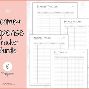 Income and Expenses Tracker BUNDLE, Savings Tracker, Budget Planner ...