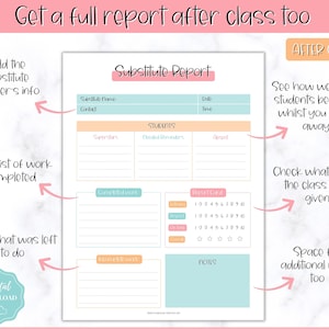 Substitute Teacher Note, Printable Teacher Planner Template, While You ...