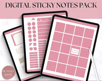Digital Sticky Notes Realistic Stickers for Digital Planner - Etsy