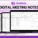 Onenote Meeting Notes Template, Editable Meeting Minutes, Digital ...