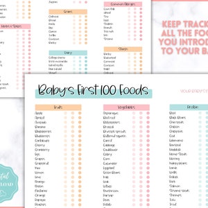 Baby Food Tracker Printable BUNDLE, Baby’s First Foods, Meal Planner ...