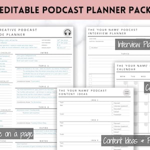 Editable PODCAST Bundle Launch Kit! Podcast Planner, Podcast Instagram ...