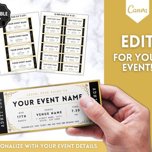Event Ticket Template, EDITABLE DIY Event Printable, Surprise Getaway Invitation, Christmas ...