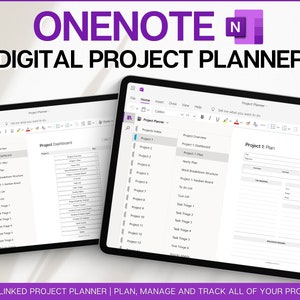 Onenote Project Planner! Project Tracker, Project Management, Digital ...