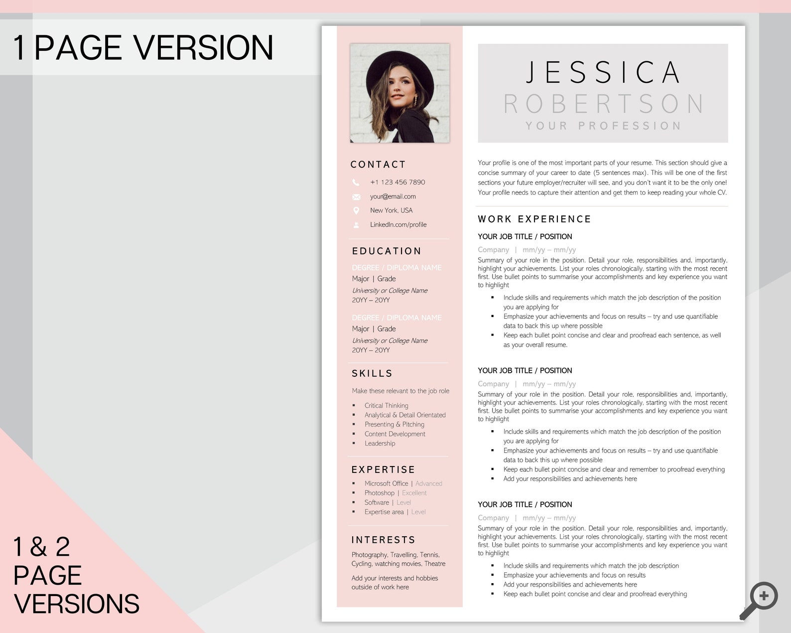 Creative Resume Template Word. CV Template Professional, Modern ...