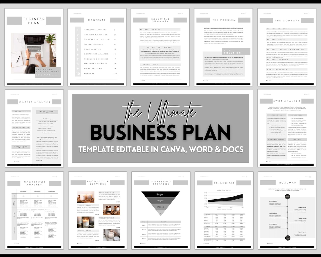 Business Plan Template, Small Business Planner Proposal, Start up ...