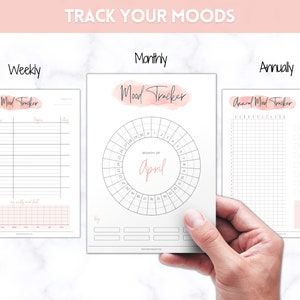 Mood Journal Printable BUNDLE! Monthly, Weekly, Annually, Yearly ...