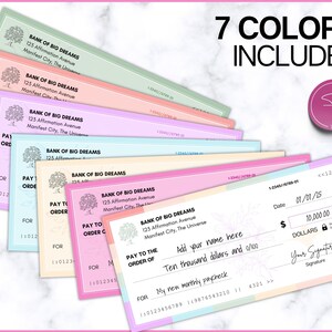 EDITABLE Manifestation Check Templates, Money Magnet, Vision Board, Law ...