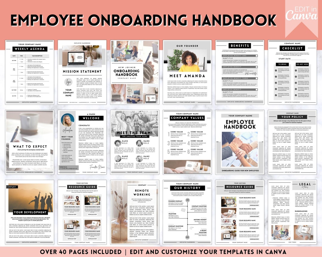 Employee Onboarding Template, New Hire Handbook, Welcome Packet, New ...