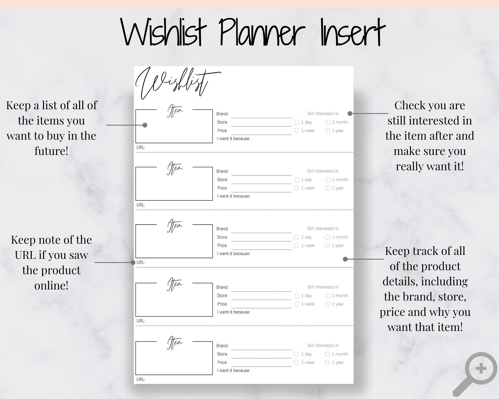 Wishlist Printable Tracker Template Insert. Christmas | Etsy