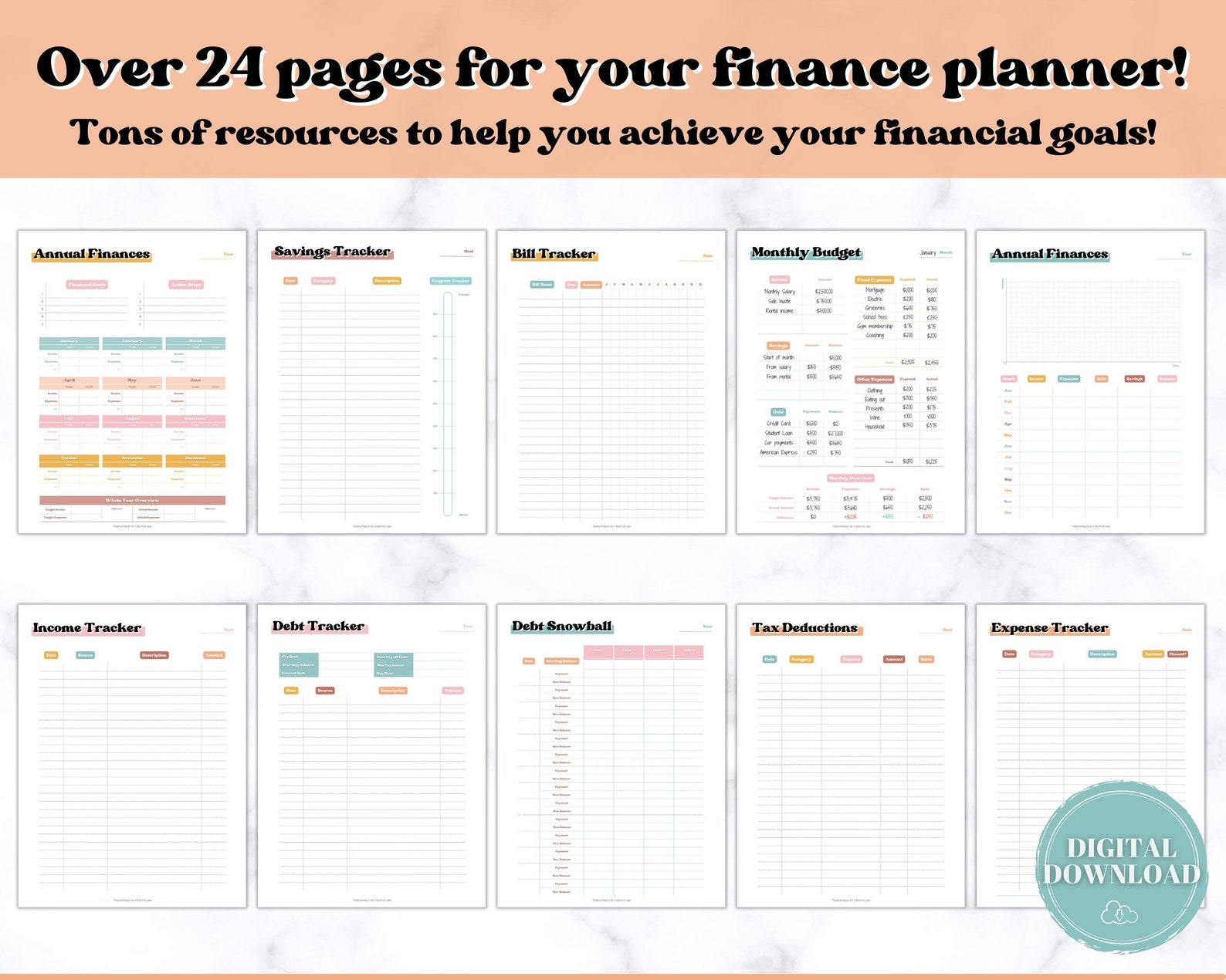 Ultimate Budget Planner Printable BUNDLE Financial Tracker - Etsy