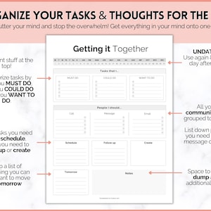 Brain Dump Printable BUNDLE, to Do List, ADHD Planner, Daily Template ...