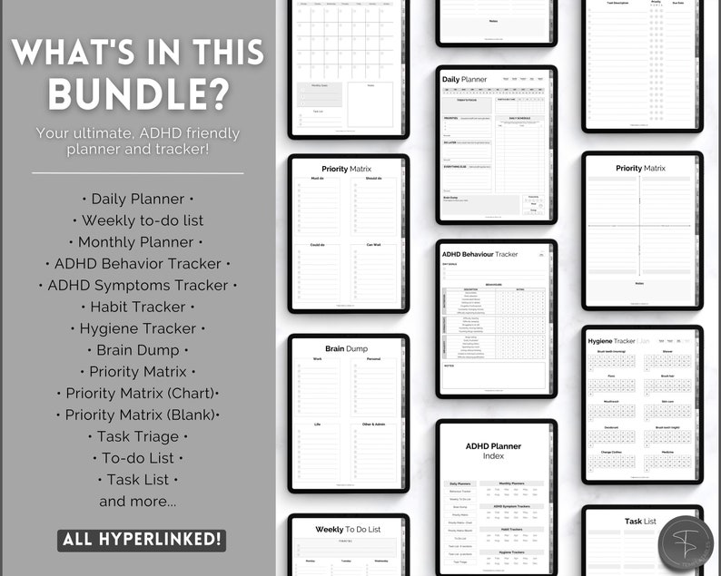 ADHD Digital Planner, Daily Planner for Neurodivergent Adults, Brain ...