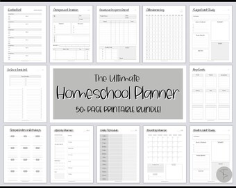 100pg HOMESCHOOL Planner Printable, Home School Teacher, Academic ...