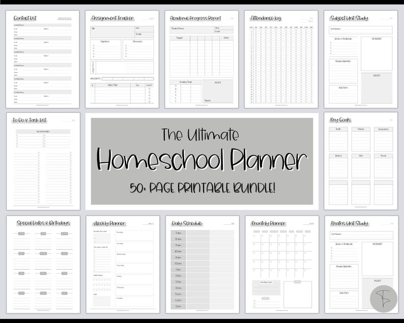 Homeschool Planner Printable Home School Teacher Academic - Etsy UK