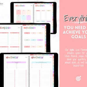 UNDATED Digital Planner, Digital GOAL Planner, Goals Tracker, Goal ...
