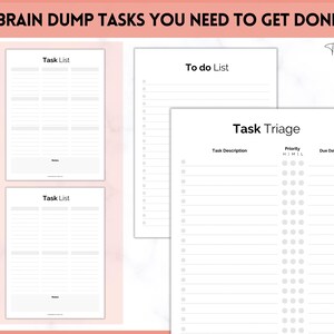 Brain Dump Printable BUNDLE, to Do List, ADHD Planner, Daily Template ...