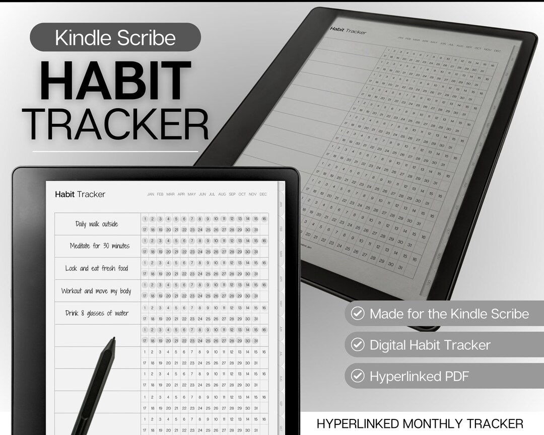 Kindle Scribe Digital Habit Tracker, Digital Planner, Daily, Monthly ...