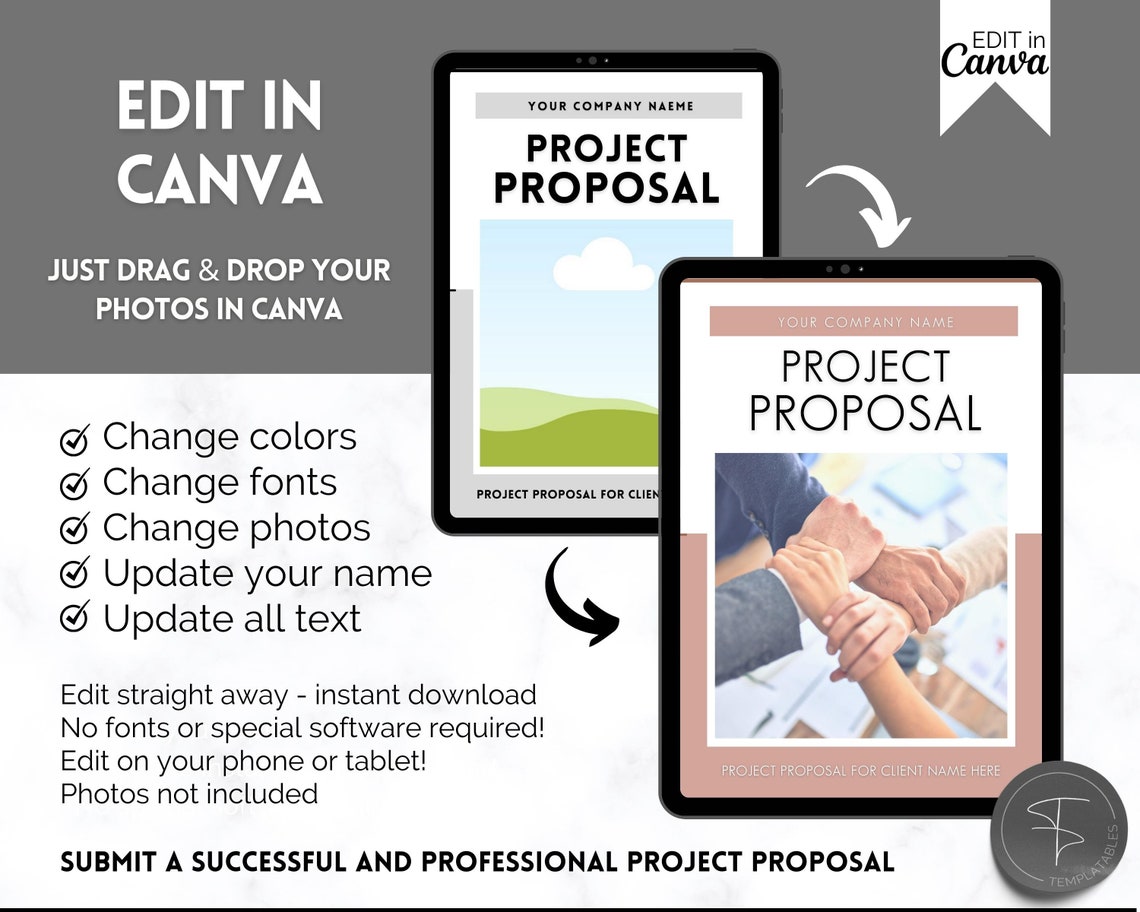 Business Proposal Template, Project Proposal, 40 Editable Canva ...