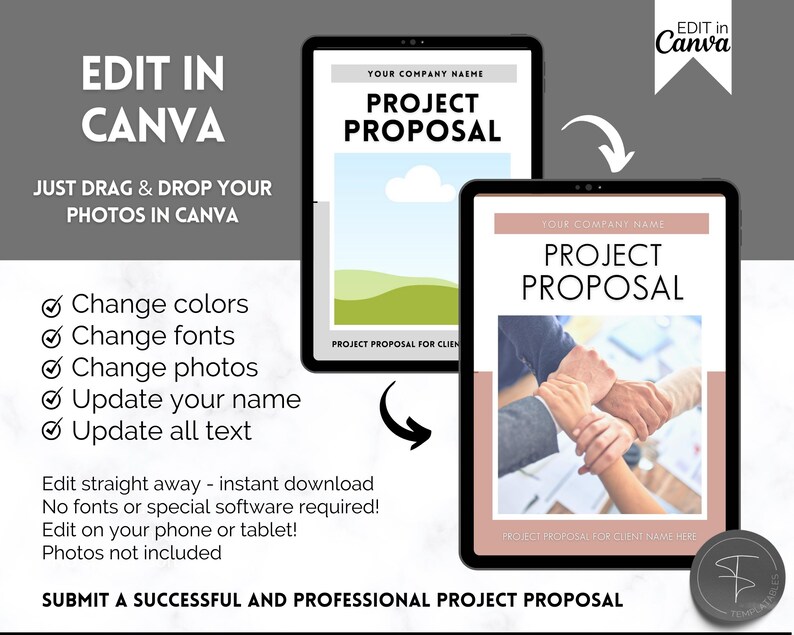 Business Proposal Template, Project Proposal, 40 Editable Canva ...