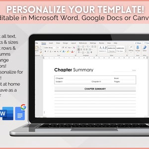 EDITABLE Chapter Summary Template, Study Guide, Textbook Outline Review ...