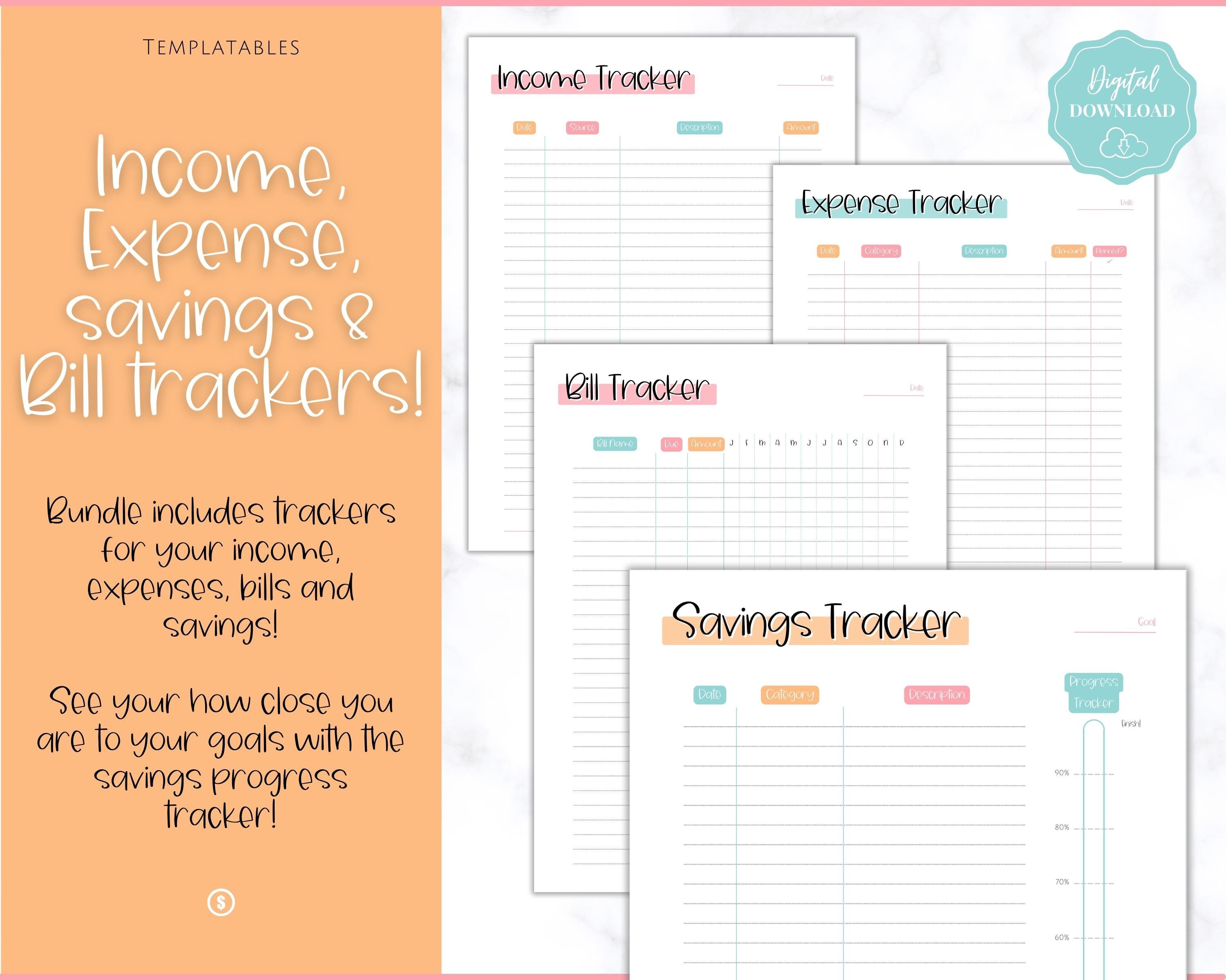 Ultimate Budget Planner Printable BUNDLE, Financial Tracker, Savings ...