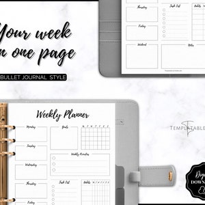 Weekly Planner, Bullet Journal Template, Bujo Weekly Schedule, to Do ...