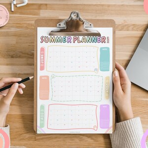 2024 Summer Poster, COLORFUL Kids Summer Calendar, Summer Countdown ...