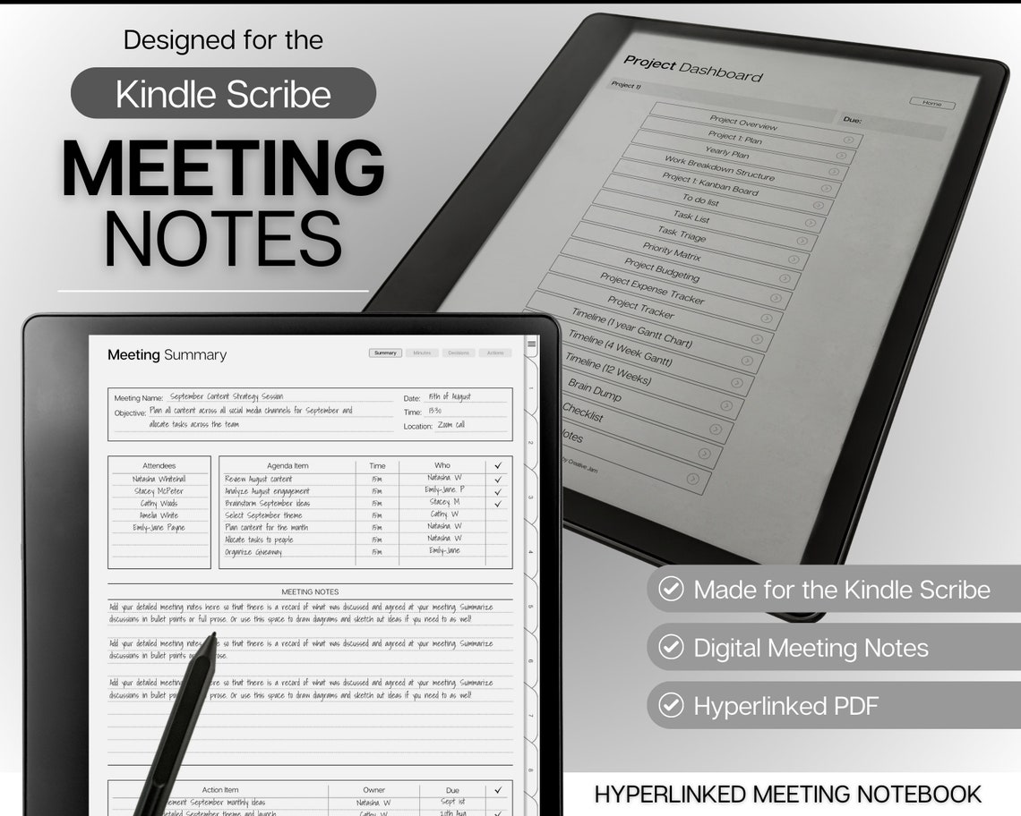 Templates for Kindle Scribe | Meeting Minutes, Meeting Agenda, Meeting ...