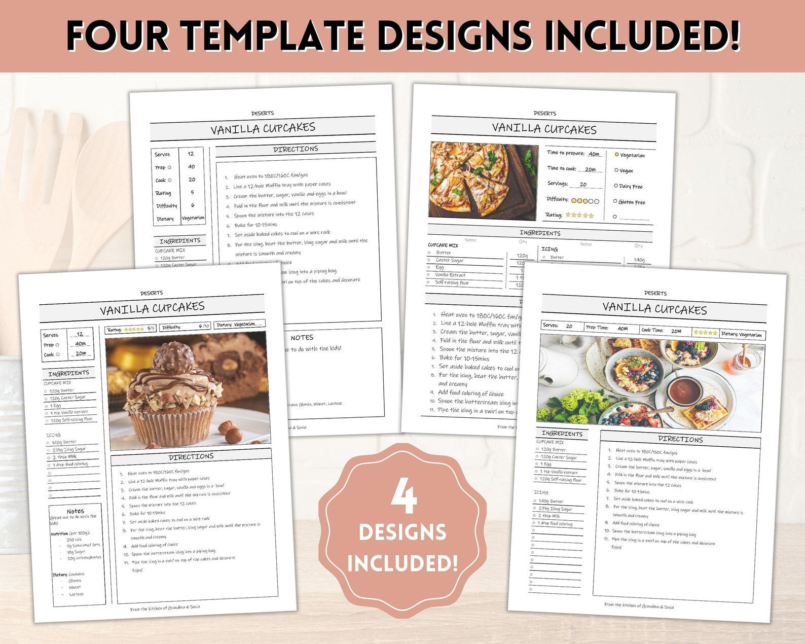 Recipe Book Template EDITABLE Recipe Sheet Template Recipe - Etsy