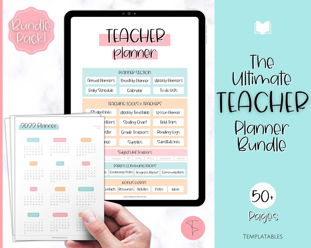 50pg TEACHER Planner Printable BUNDLE Homeschool Teacher - Etsy