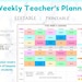 Teacher Planner EDITABLE Weekly LESSON PLANNER Teaching - Etsy