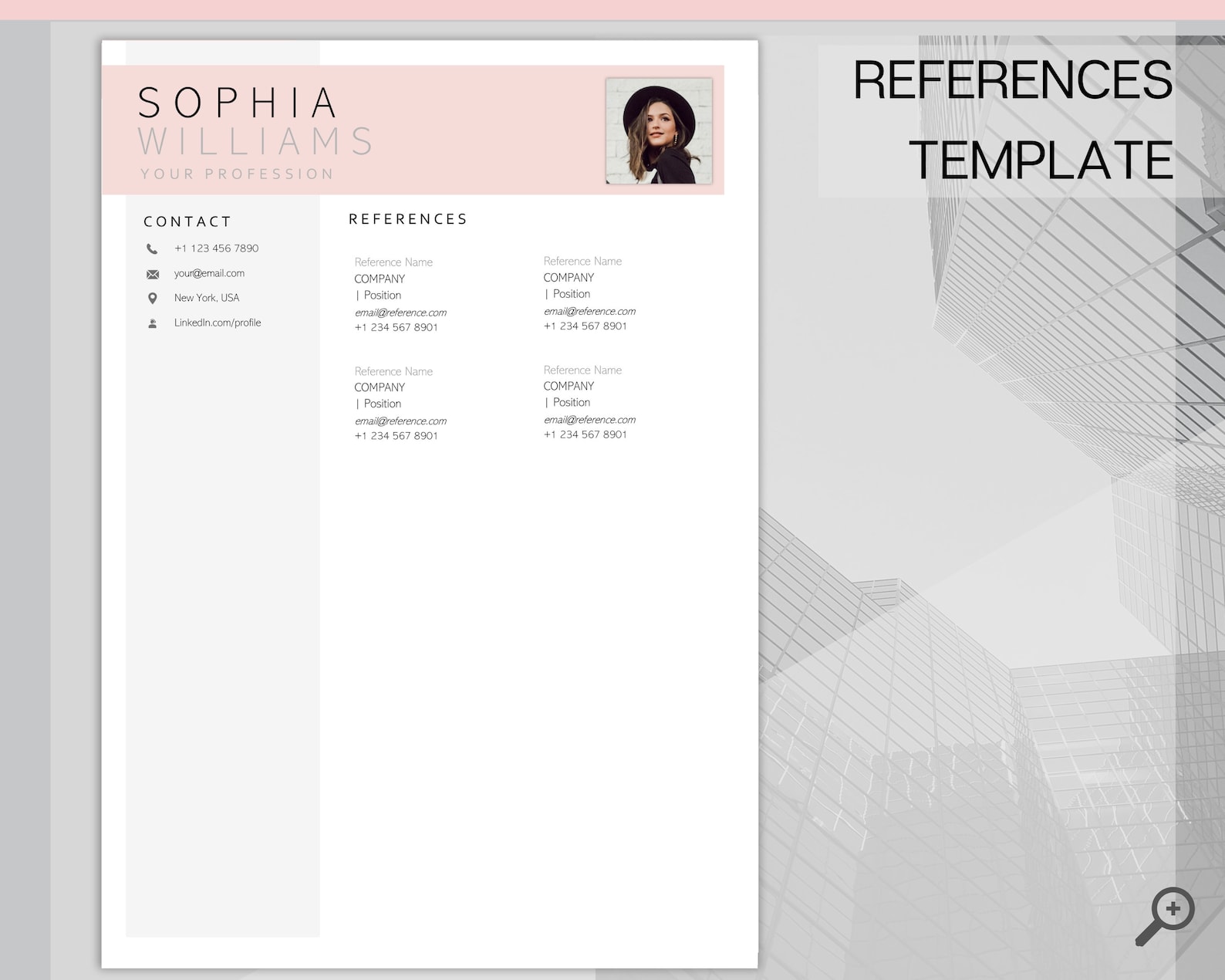 ONE Page Resume Template Word. CV Template Professional, Cv Design ...