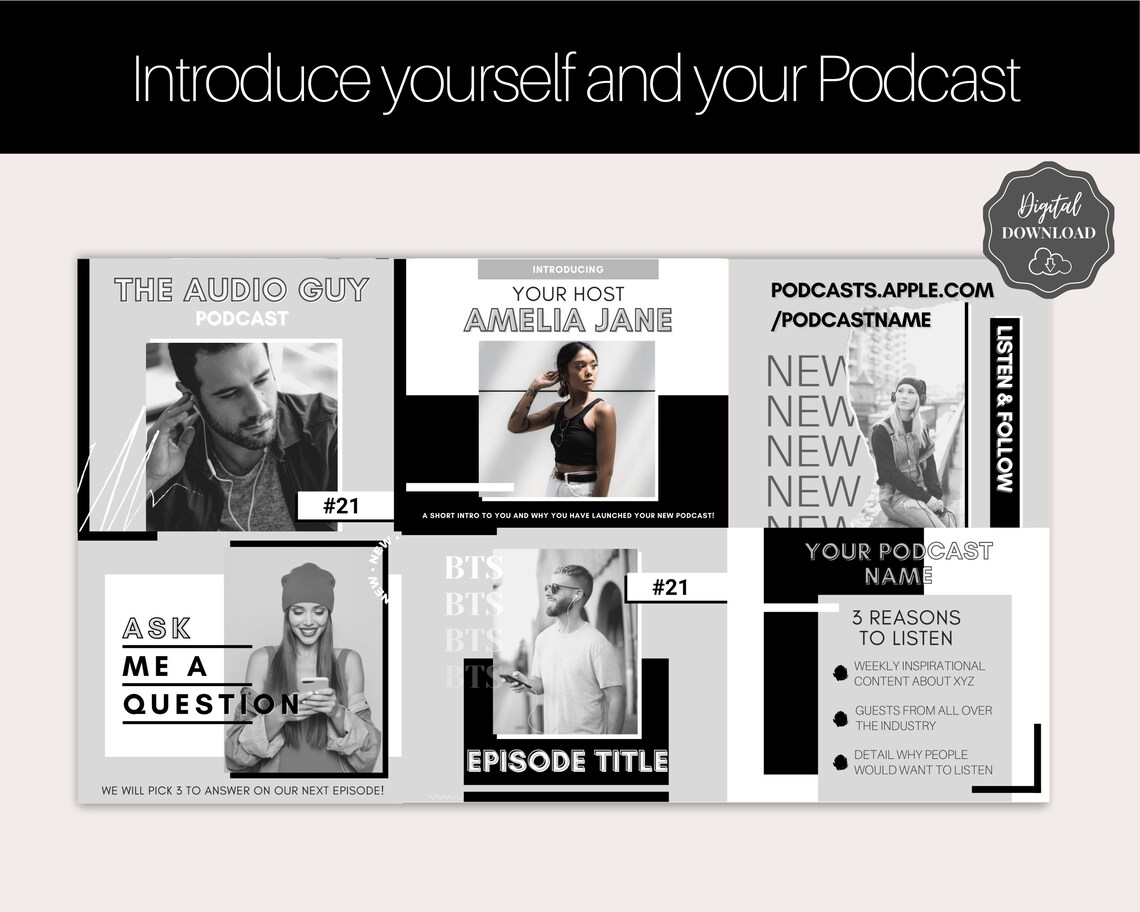 25 Podcast Facebook Post Templates. Editable Social Media - Etsy Canada