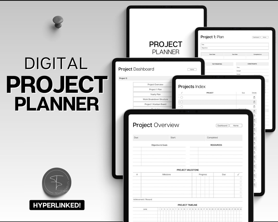 Digital Project Planner! Project Tracker, Project Management, Digital ...
