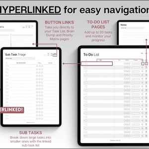 Minimalist to Do List, Hyperlinked to Do List for Digital Planners ...