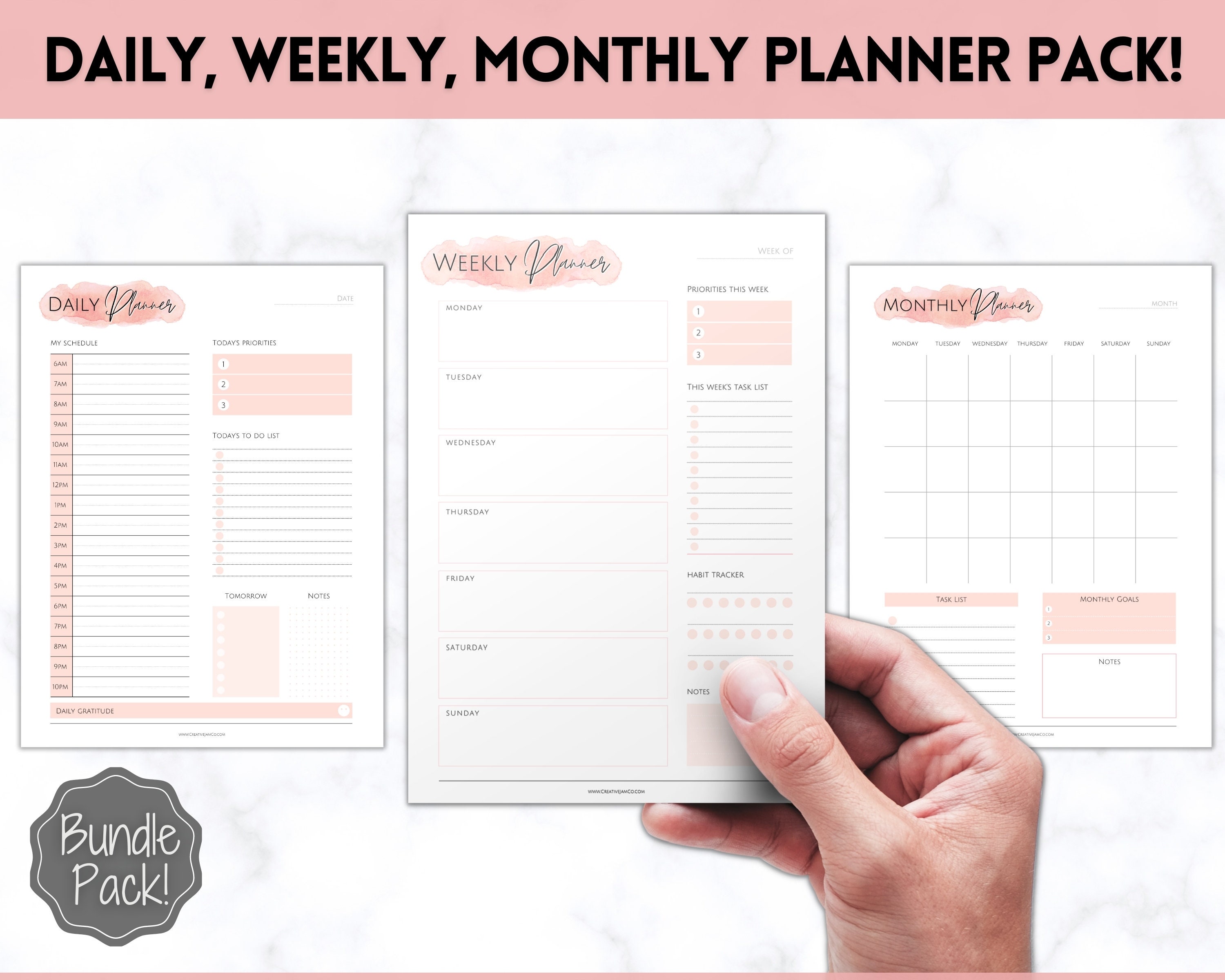 Ultimate PLANNER Set Daily Planner Weekly Planner Monthly - Etsy UK