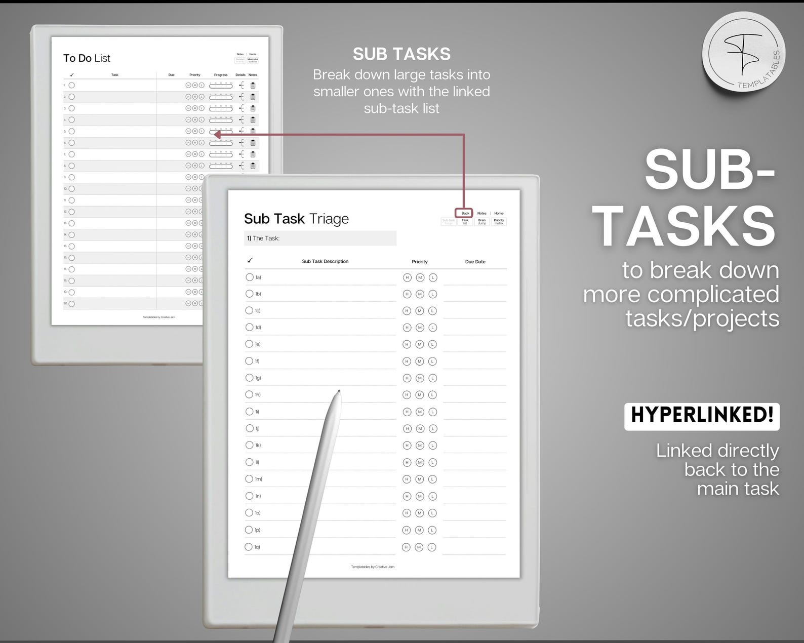 Digital to Do List, Supernote Template, Digital Task List, Brain Dump ...