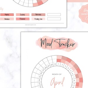 Mood Journal Printable BUNDLE! Monthly, Weekly, Annually, Yearly ...