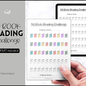 50 Book Challenge Printable, Reading Challenge BUNDLE, 50 Books, Kids ...