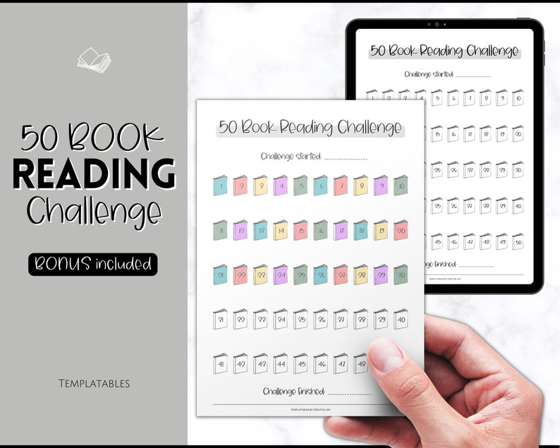 50 Book Challenge Printable Reading Challenge BUNDLE 50 - Etsy UK