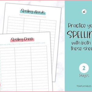 Spelling Practice, Printable Spelling Words Sheets, Sight Word Practice ...