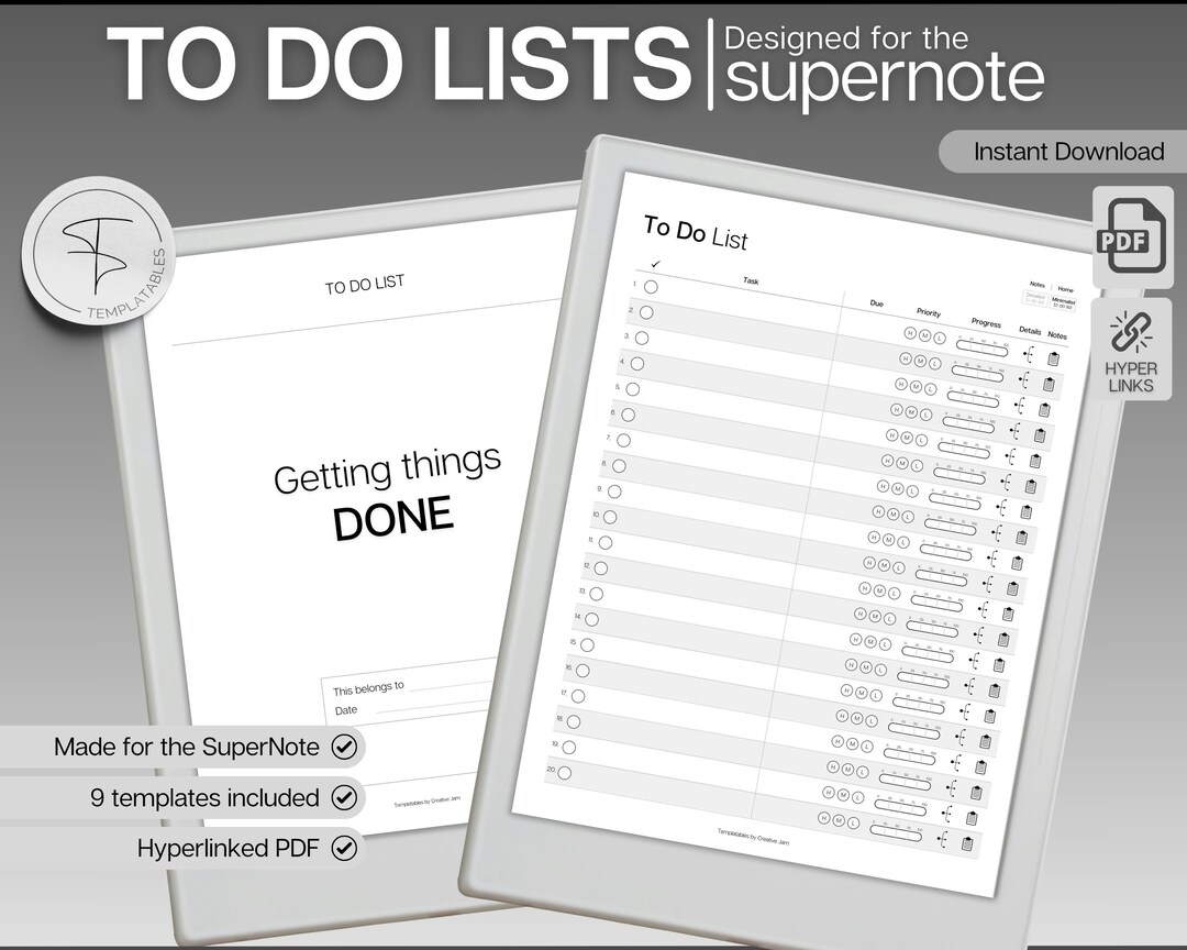 Template for Supernote, Digital to Do List, Supernote Template, Digital ...