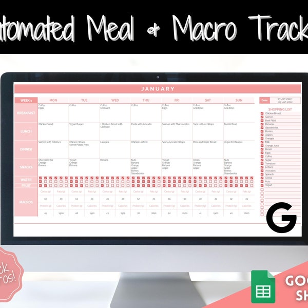 Excel Macro Meal Planner - Etsy