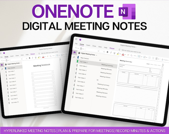 ONENOTE Adhd Planner Onenote Adhd Planner Digital Adhd Planner for ...