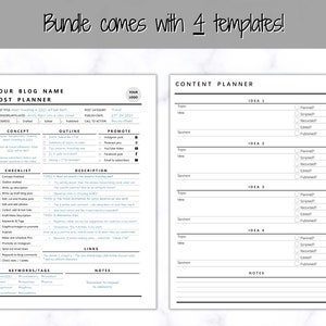 Blog Post Planner Templates! EDITABLE Blogger Bundle! Blog Planner ...