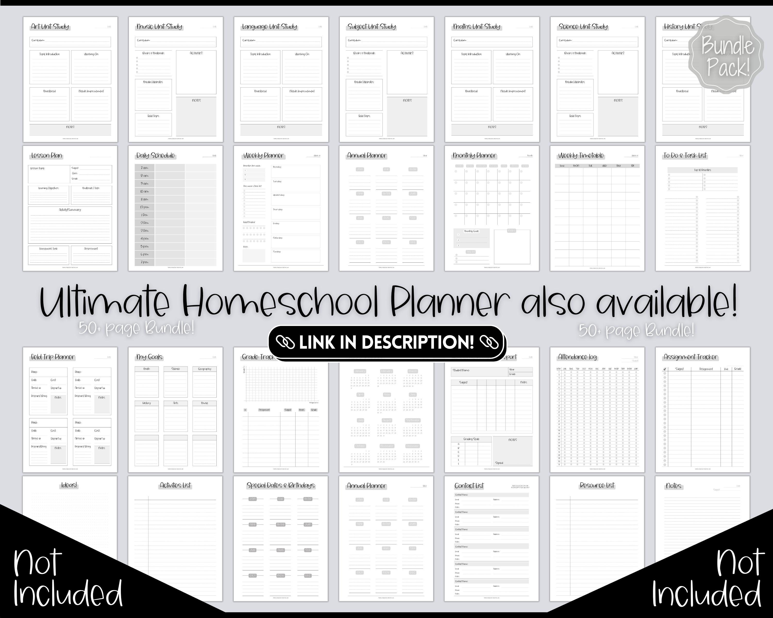 Unit Study Planner Printable Homeschool Planner Template - Etsy Australia