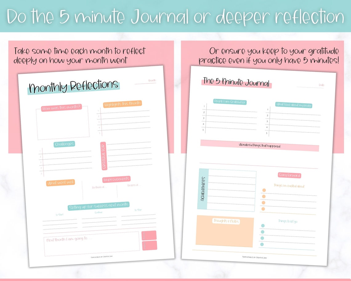 Printable Gratitude Journal BUNDLE! Mindfulness Log, Gratitude Template ...