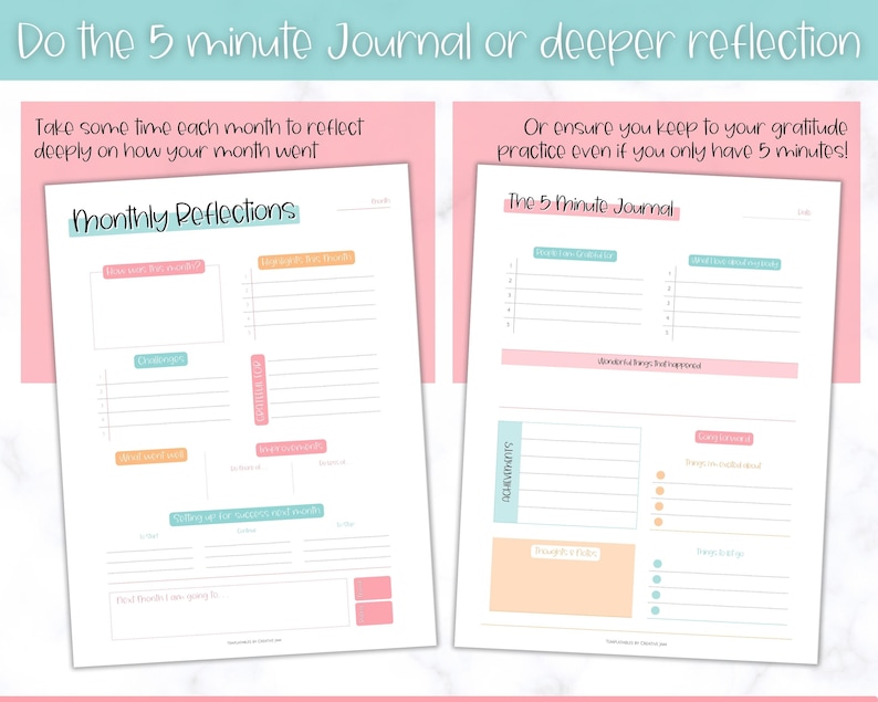 Printable Gratitude Journal BUNDLE! Mindfulness Log, Gratitude Template ...