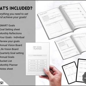 Goal Planner Printable BUNDLE, 2024 Goals Tracker, SMART Goal Setting ...